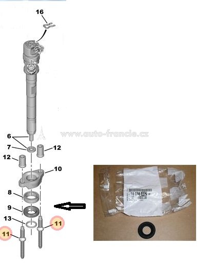 simering vstřikovače 1.6 HDI,CITROEN,PEUGEOT 1609848280 :: auto-francie.cz
